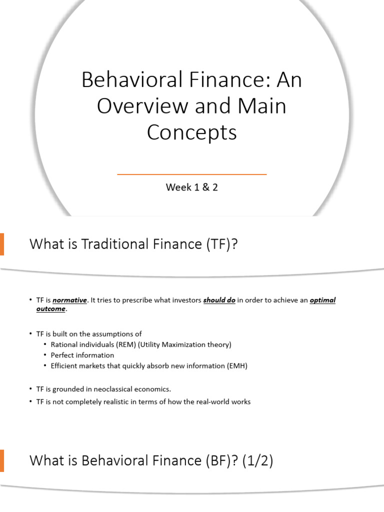 Behavioral Finance - An Overveiw and Main Concepts | PDF | Behavioral ...
