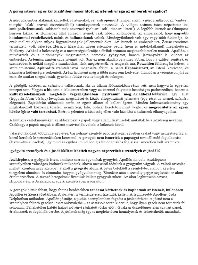 KIEG - A Görög Hitvilág | PDF