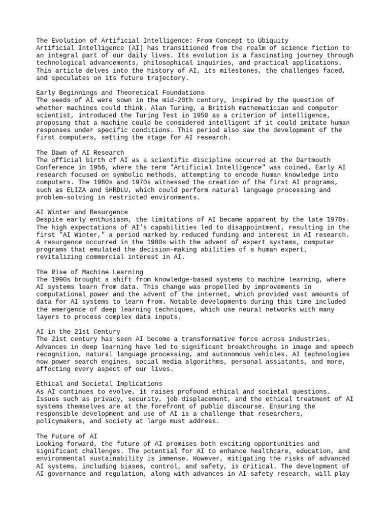 Evolution of AI | PDF | Artificial Intelligence | Intelligence (AI ...
