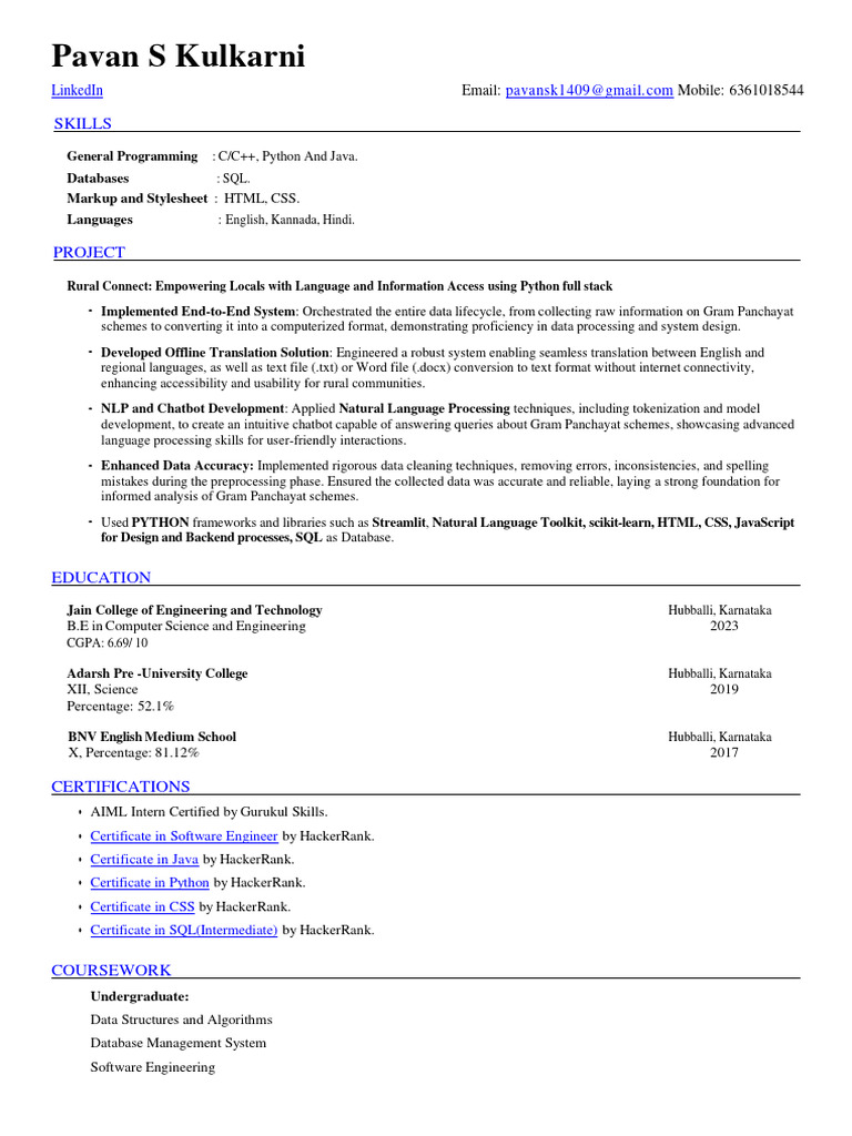 Pavan Resumefinal | PDF | Databases | Sql