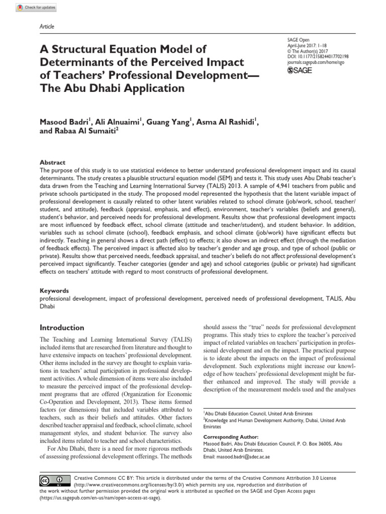 A Structural Equation Model of Determinants of the Perceived Impact of ...