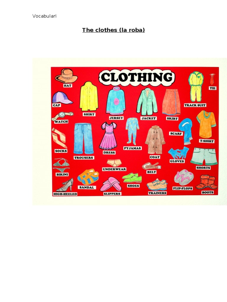 Clothing Vocabulary Exercises | PDF | Language Arts & Discipline ...