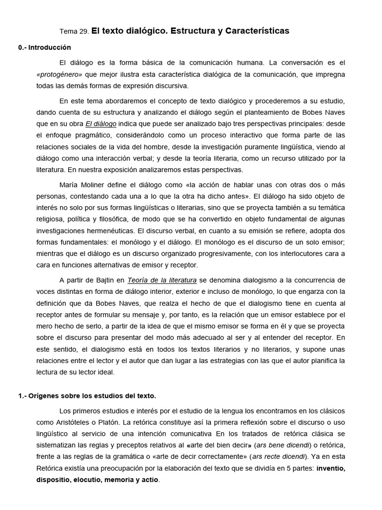 Tema 29 texto dialogico | PDF | Retórica | Comunicación