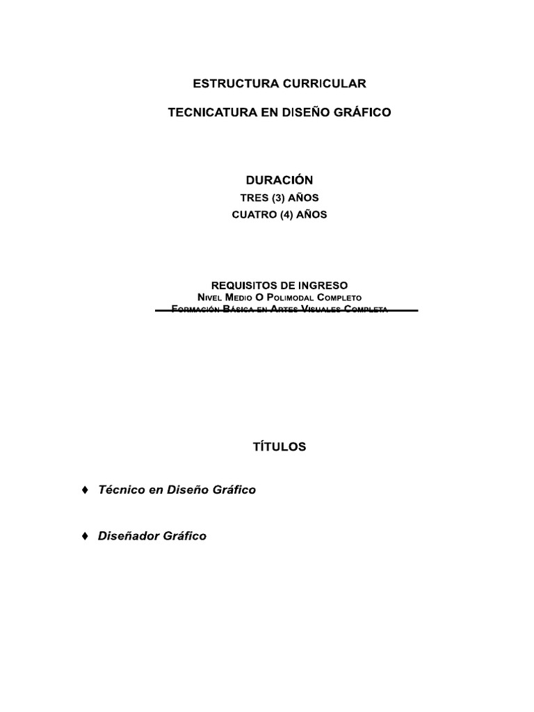 TDG Estructura Curricular y Correlativas | PDF