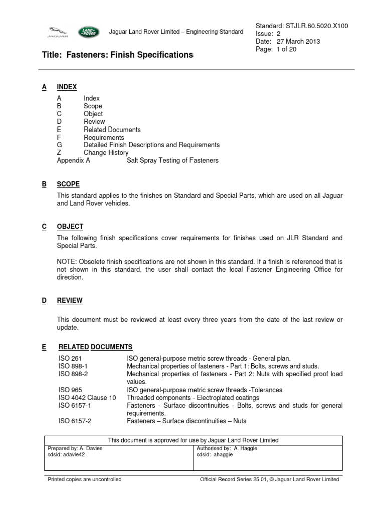 STJLR-60-5020-X100 Iss2 | PDF | Screw | Corrosion