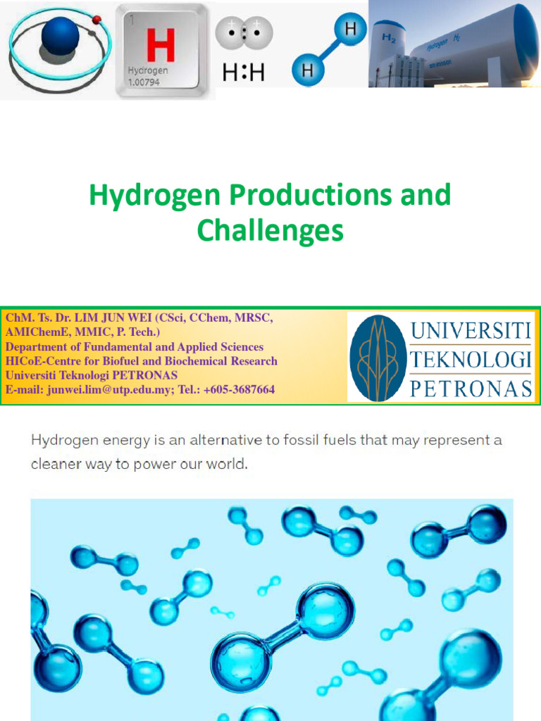 1 Hydrogen Productions and Challenges | PDF | Fermentation | Gasification