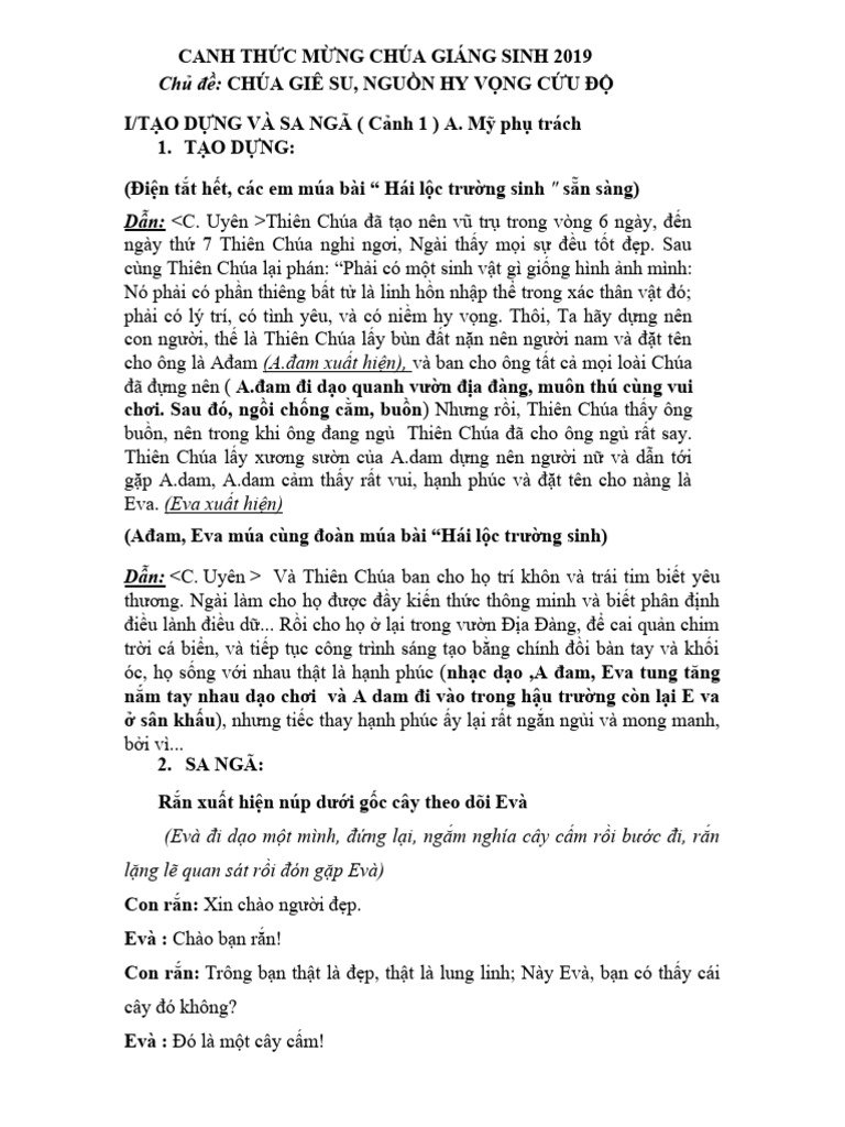 Canh TH C M NG Chúa Giáng Sinh 2019 | PDF