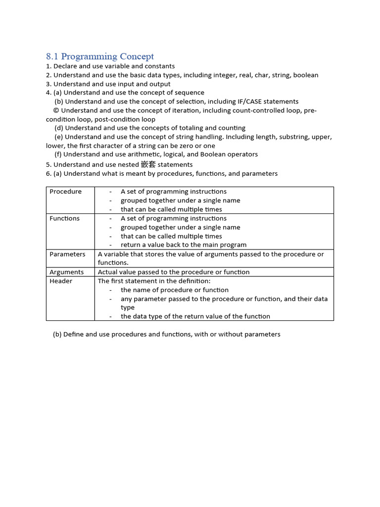 8 1 Notes Pdf Parameter Computer Programming Variable Computer Science 7235