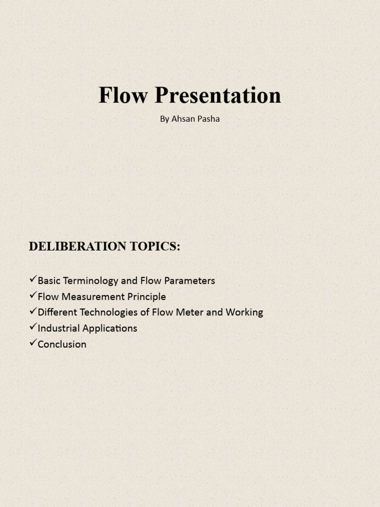 Flow Presentation 16-5-2017 | PDF | Fluid Dynamics | Reynolds Number