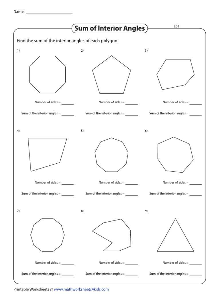 Sum Interior Angles 1 | PDF