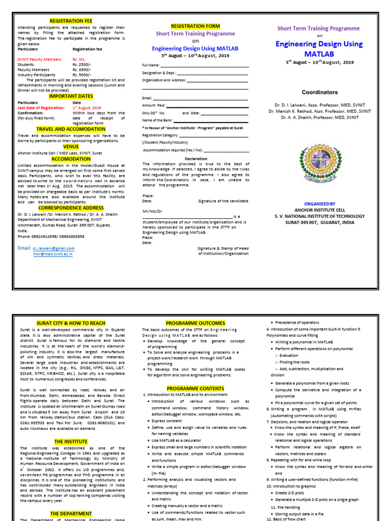 Brochure - MATLAB 2019 | PDF | Matrix (Mathematics) | Vector Space