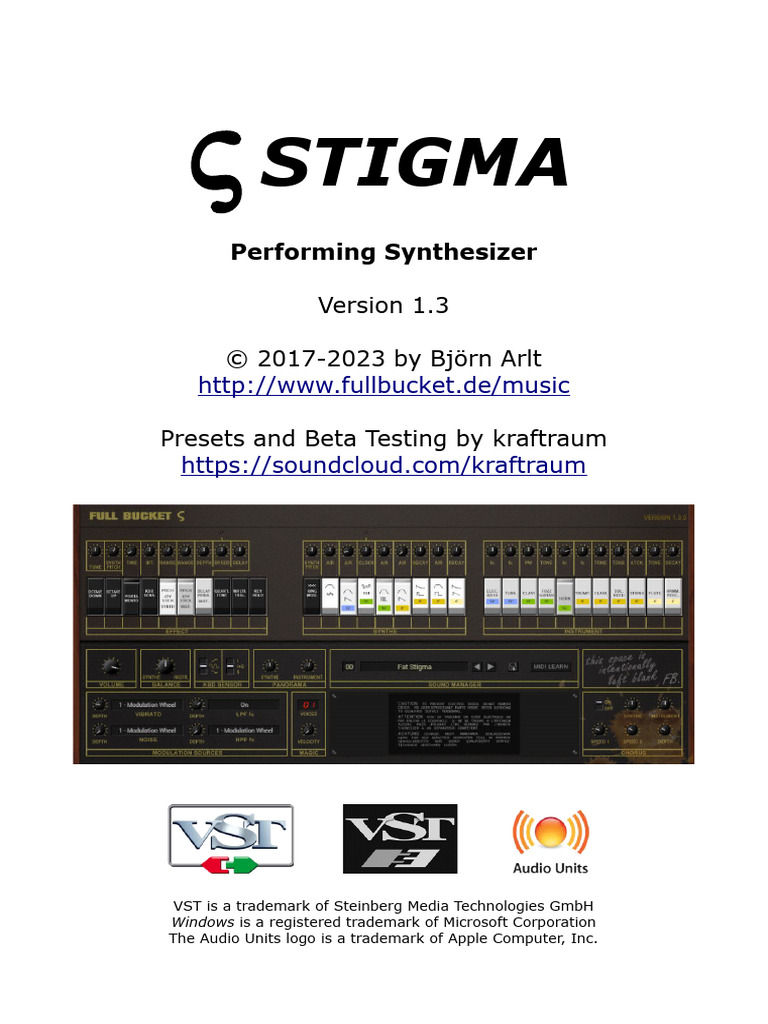 Stigma Manual 1 3 | PDF | Synthesizer | Sound Production