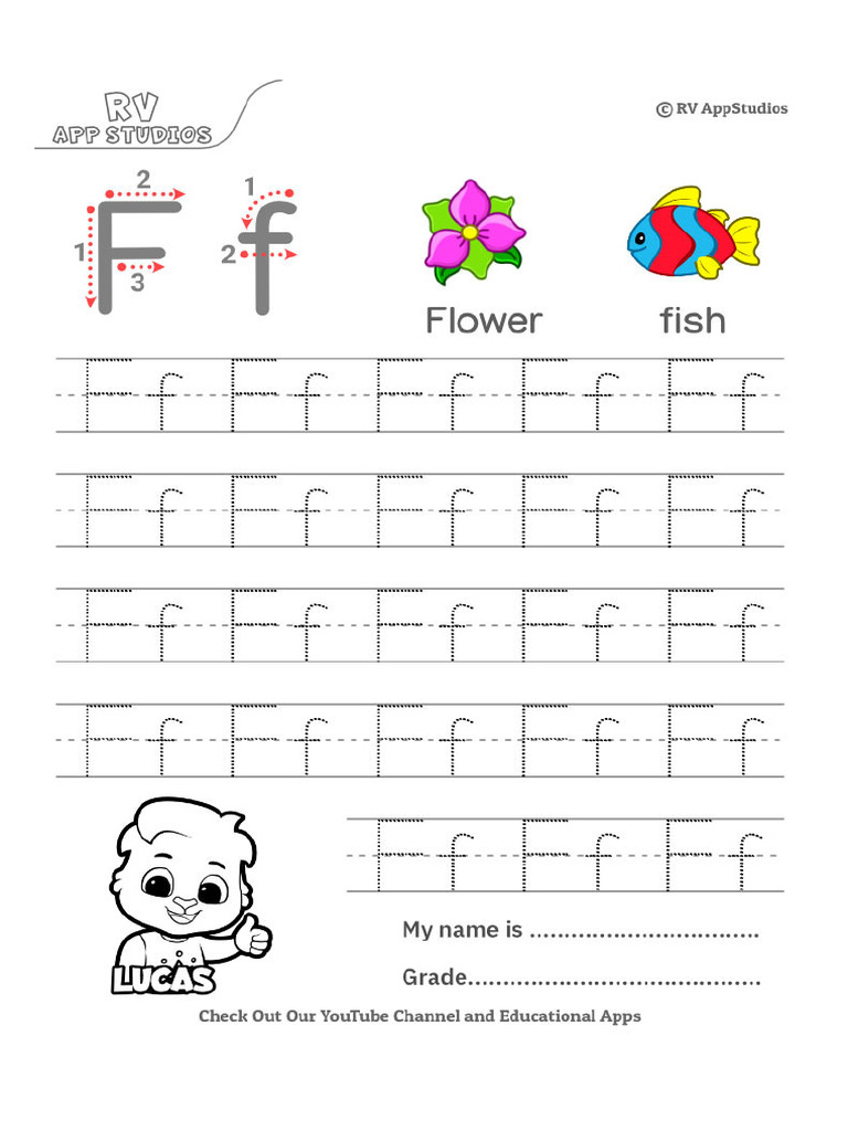 249 Free Printable Worksheets For Kids Alphabet Letter FF Tracing | PDF