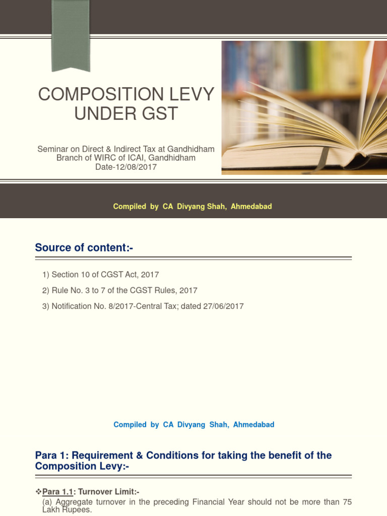 Understanding GST Composition Levy | PDF | Value Added Tax | Taxes