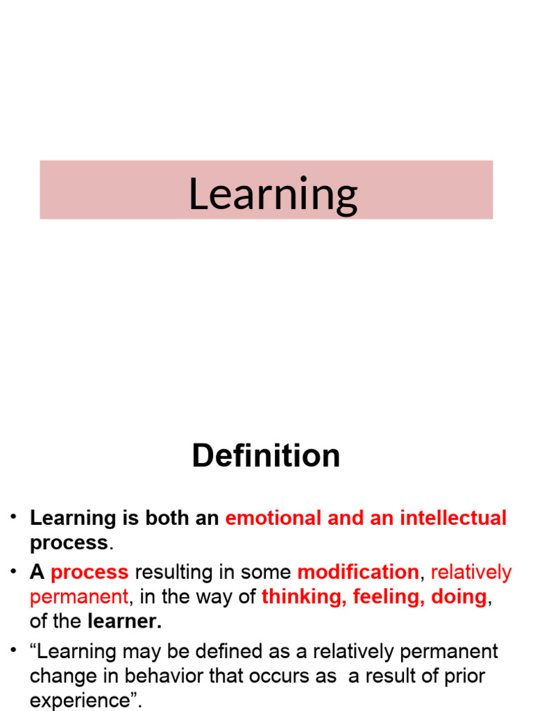 Learning | PDF | Classical Conditioning | Learning