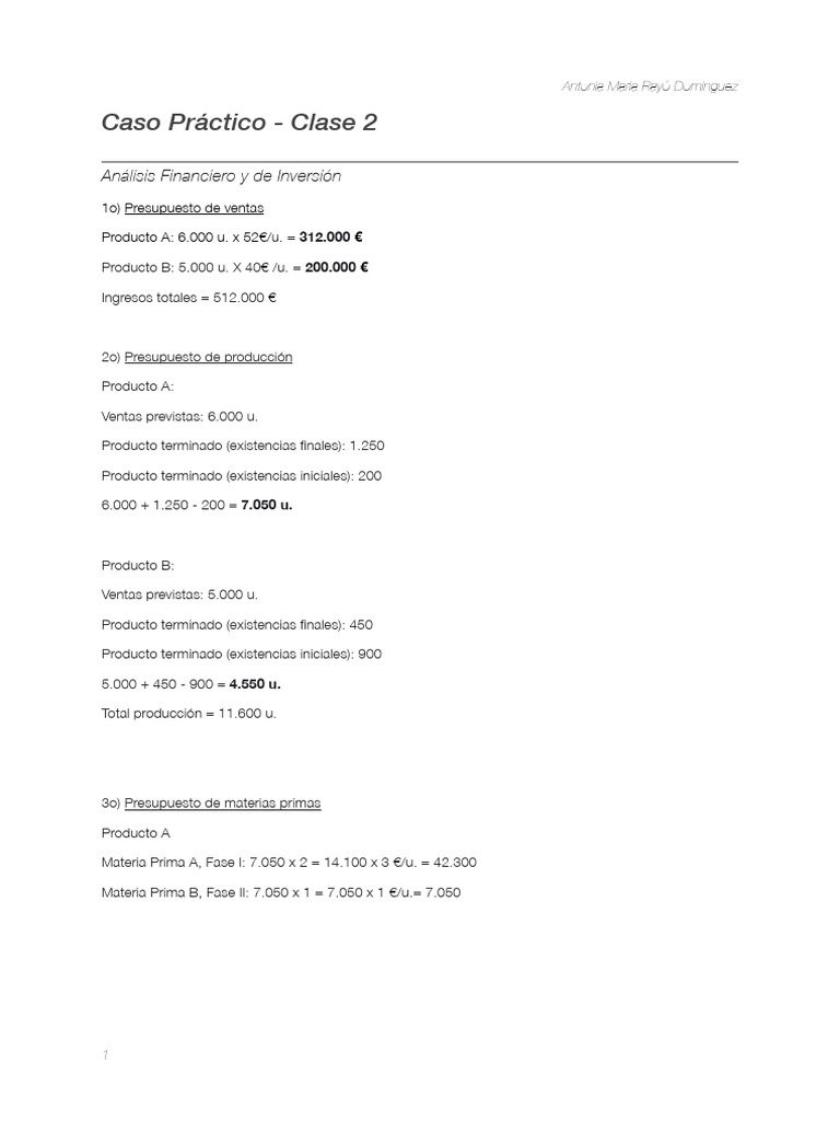Caso Práctico 1 - Clase 2 | PDF | Presupuesto | Sector privado