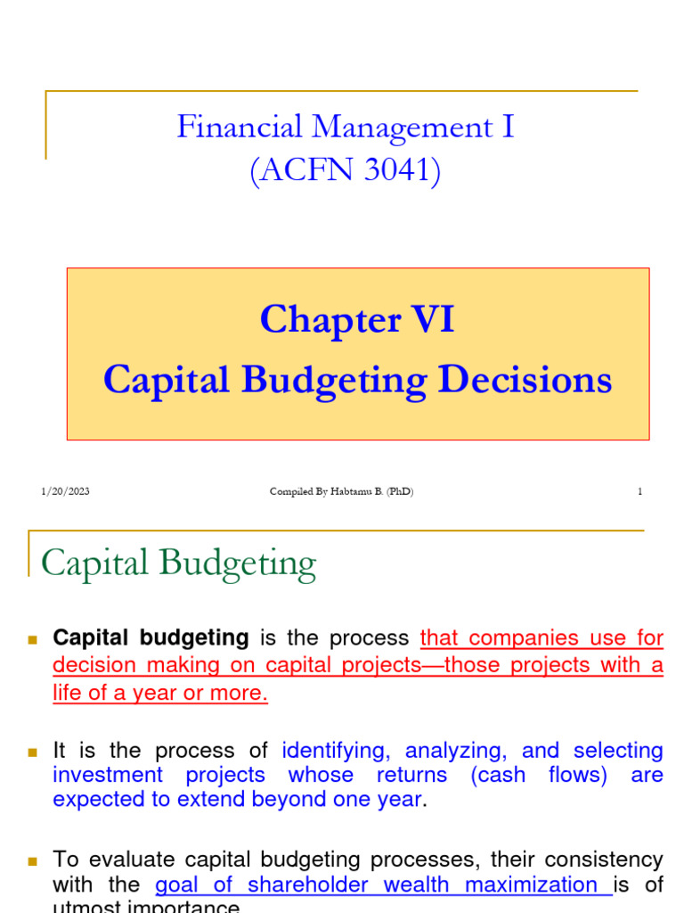 Chapter VI - Capital Budgeting | PDF | Net Present Value | Internal Rate Of Return