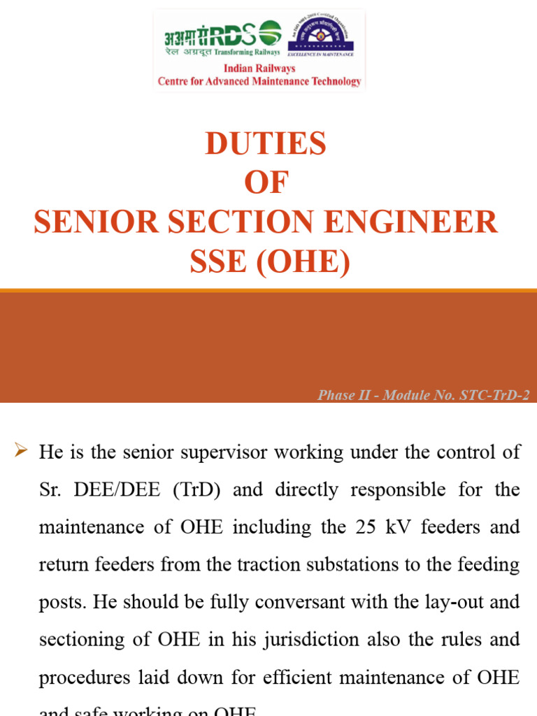 A-Duties of SSE and JE (OHE) | PDF