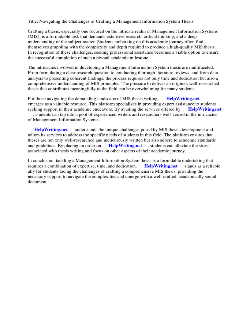 Sample Thesis Management Information System | PDF