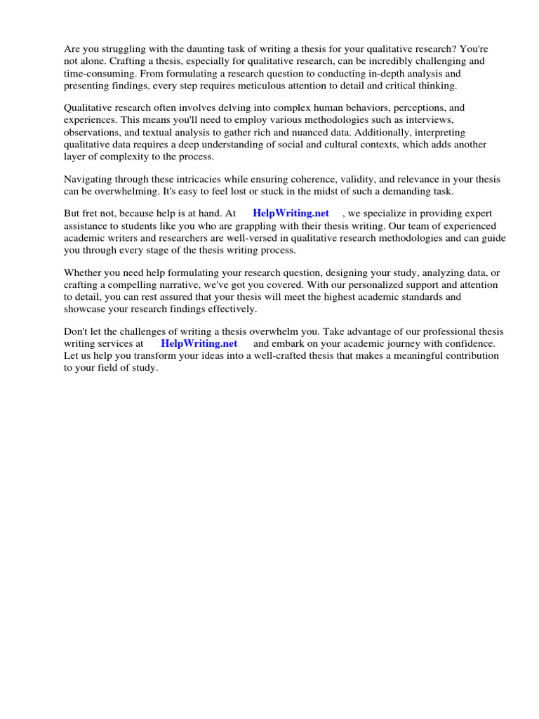 Sample of Thesis Qualitative Research | PDF | Methodology | Qualitative ...
