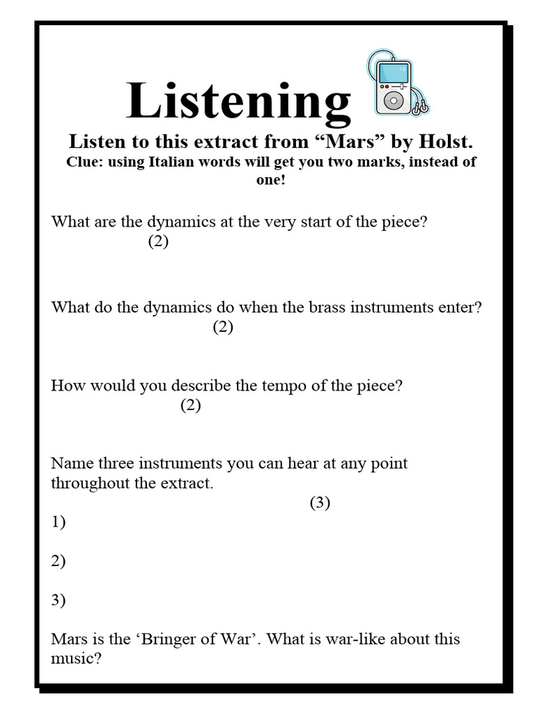 Holst Listening | PDF | The Planets | Tempo