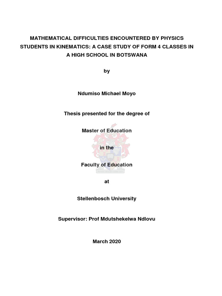 Mathematical Difficulties Encountered by Phisics Students in High ...