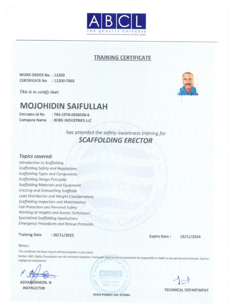 Scaffolding Erector 1 Pdf