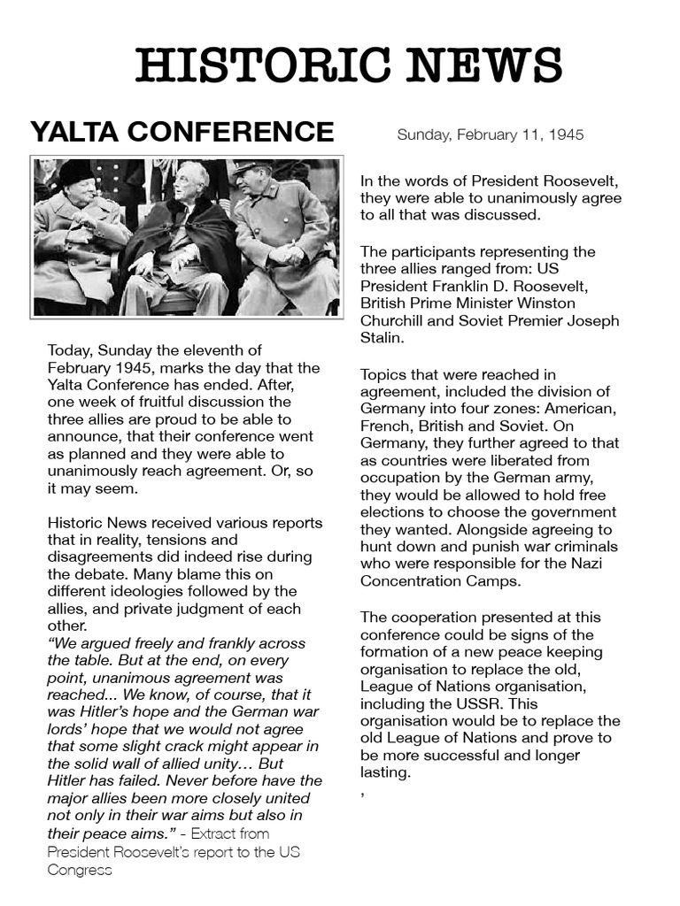 Yalta Conference: Agreements and Tensions | PDF | Allies Of World War ...