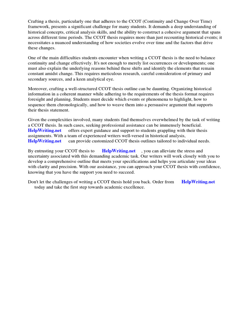 Ccot Thesis Outline | Download Free PDF | Essays