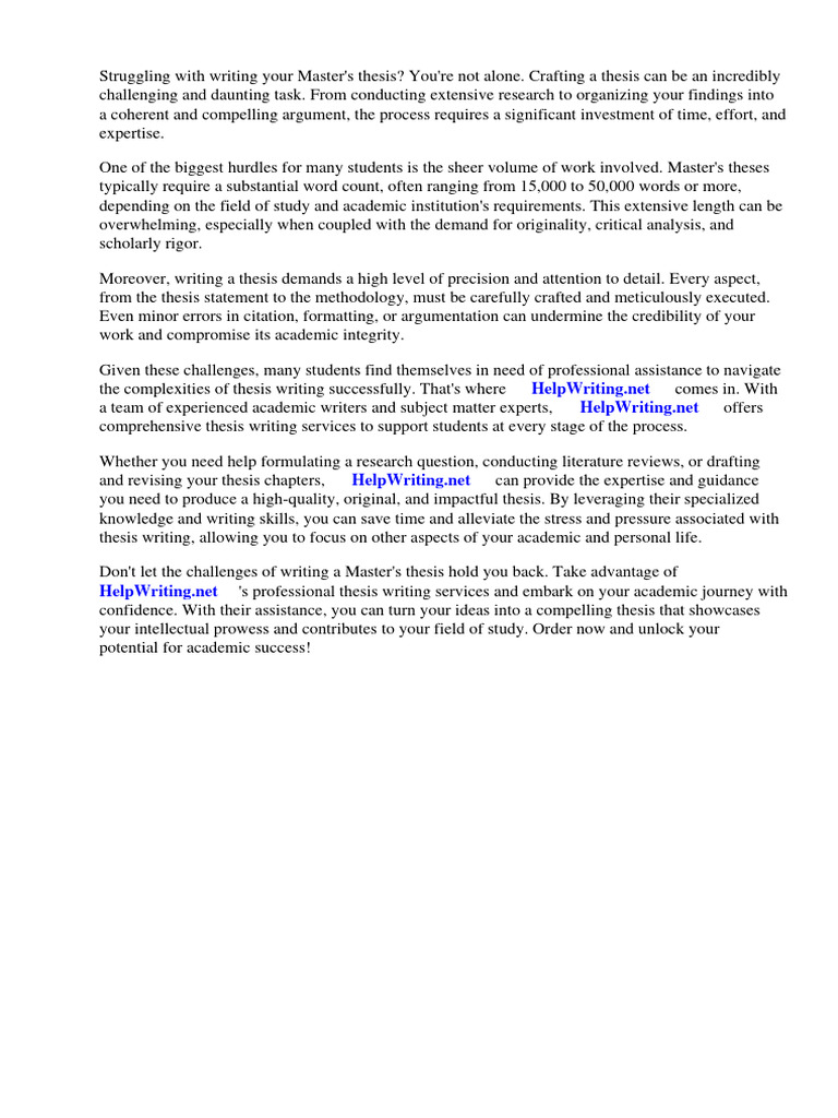 Masters Thesis Average Word Count | PDF | Thesis | Books