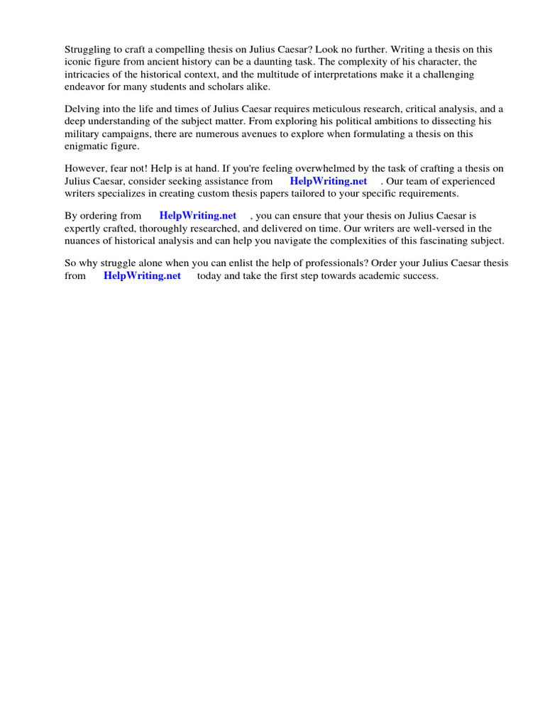 Julius Caesar Thesis Writing Help | PDF | Julius Caesar | Mark Antony