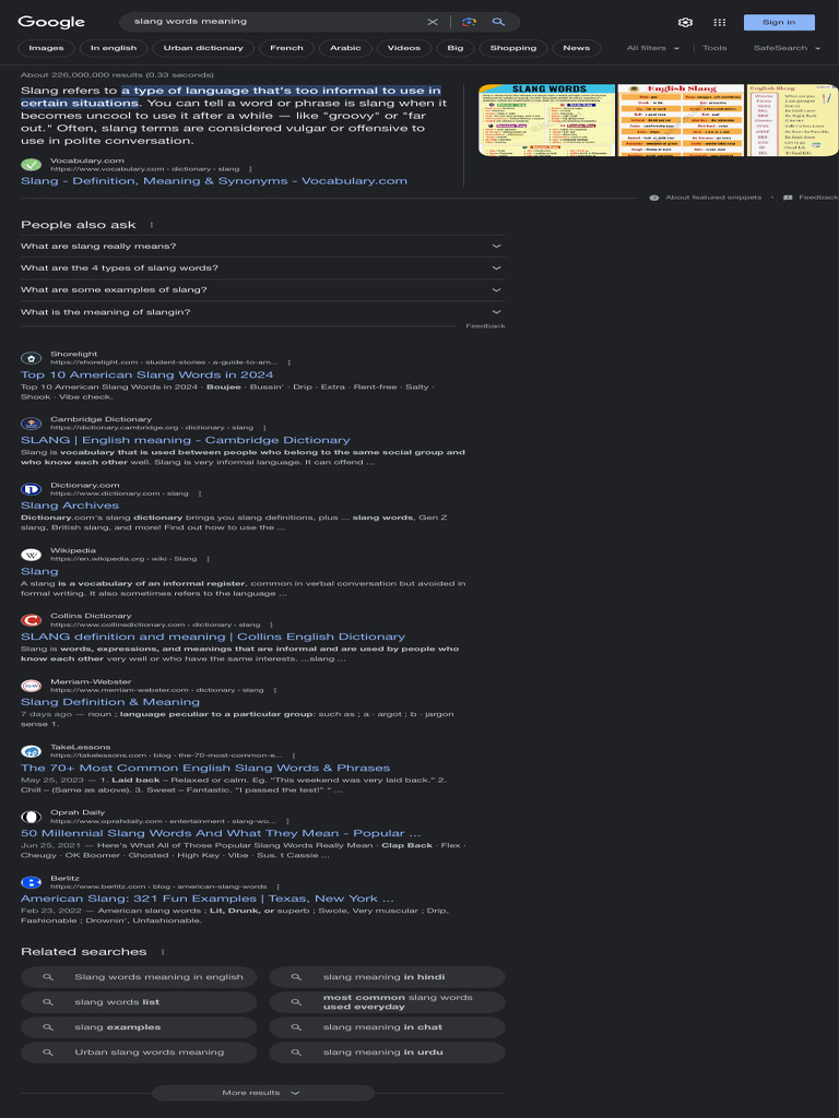 Slang Words Meaning - Google Search | PDF | Slang | Vocabulary