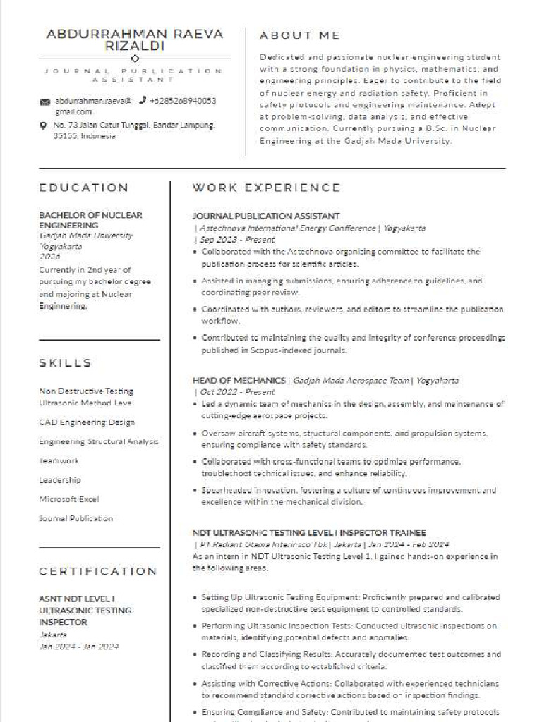 CV_Abdurrahman Raeva Rizaldi | PDF