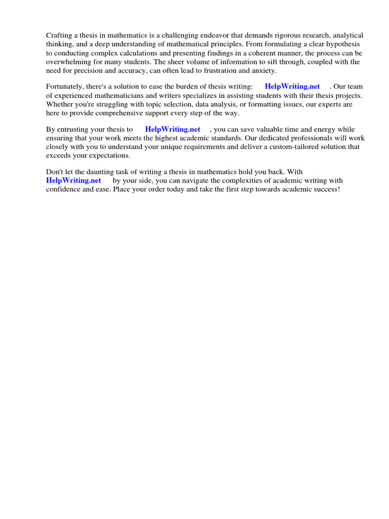 PDF Thesis in Mathematics | PDF | Thesis | Mathematics