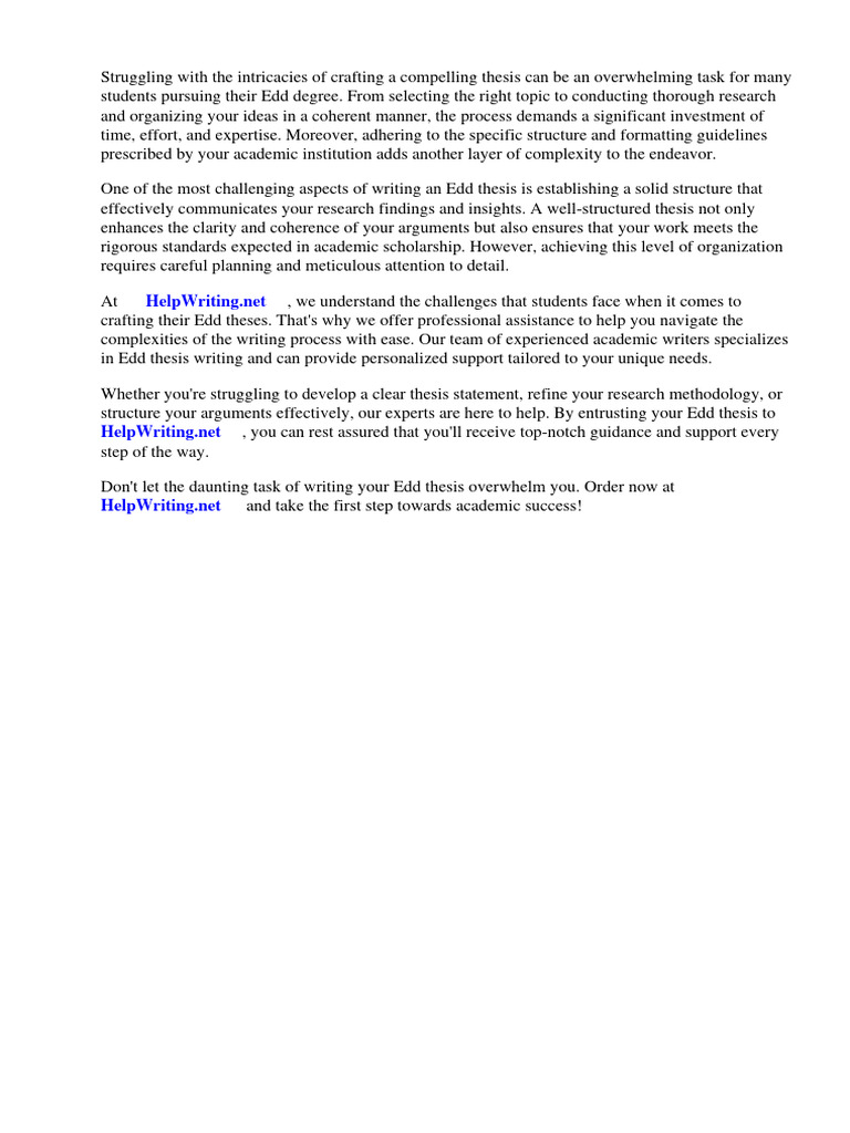 Edd Thesis Structure | PDF | Thesis | Methodology