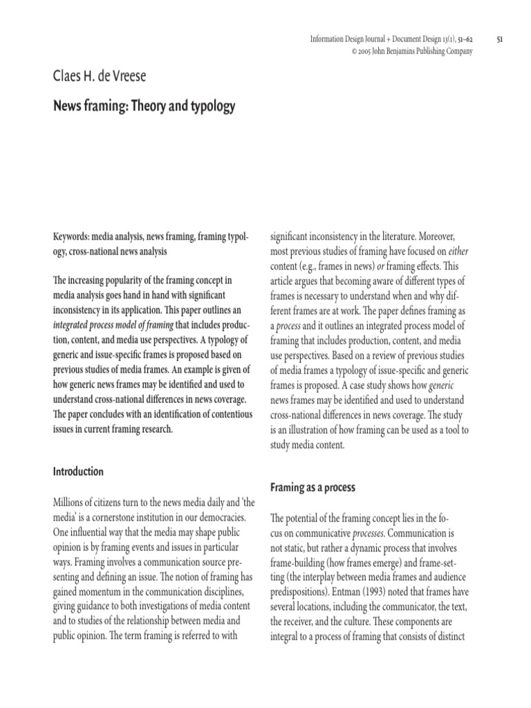 51 News Framing Theory and Typology | PDF | Framing (Social Sciences ...