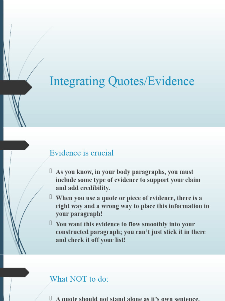 Integrating Quotes | PDF | Citation | Linguistics