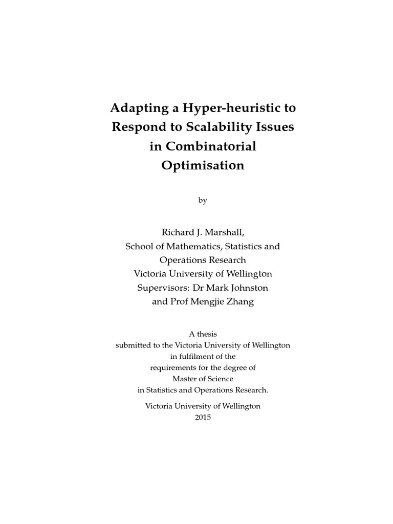 Adapting A Hyper Heuristic To Respond To Scalability Issues In 8794
