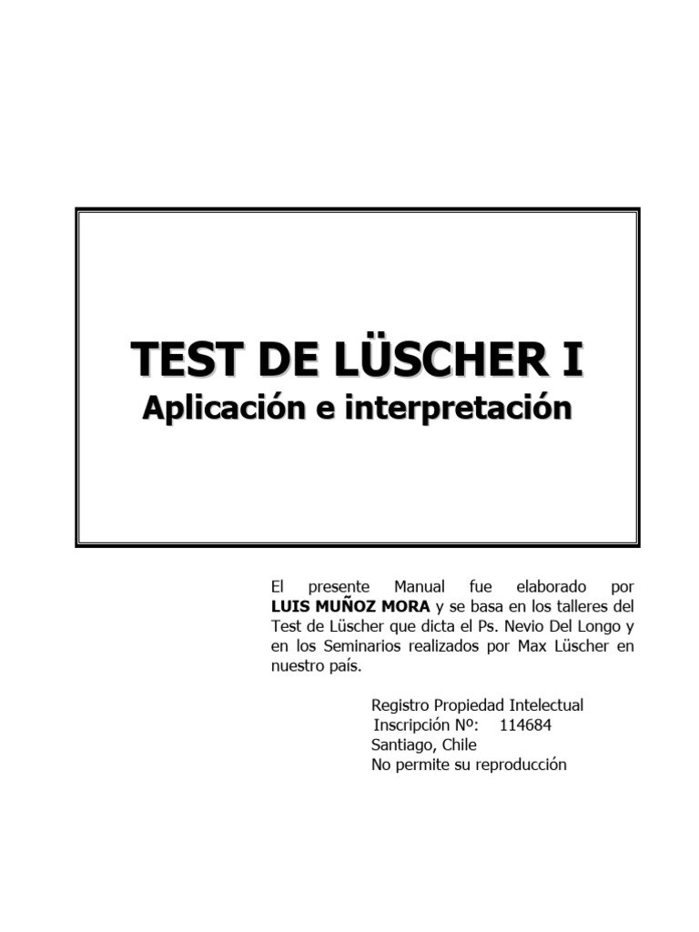 Manual Test de Luscher | PDF | Color | Espectro electromagnético