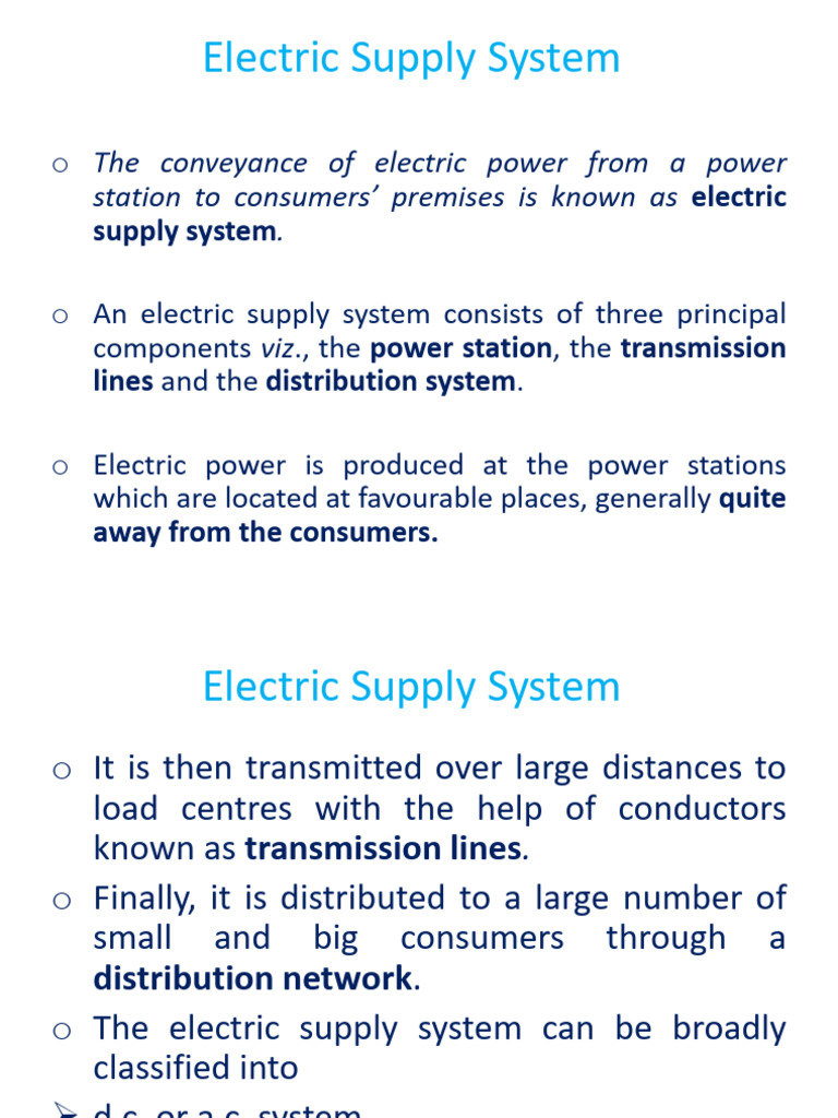 Electric Supply System | PDF | Electric Power Transmission ...