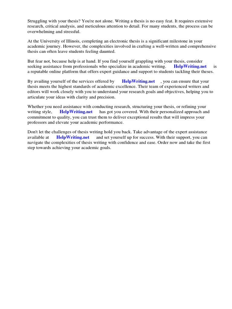 University of Illinois Electronic Thesis | PDF | Thesis | Libraries