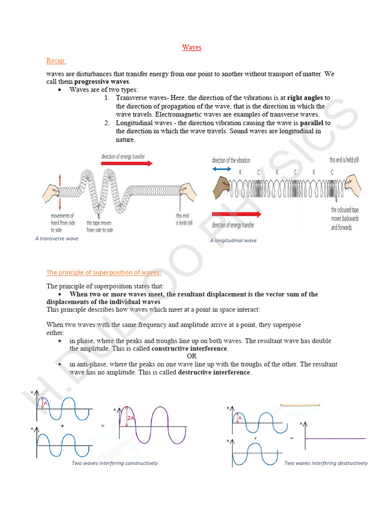 Waves - Superpostion G13 - Class 1 | PDF | Waves | Classical Mechanics