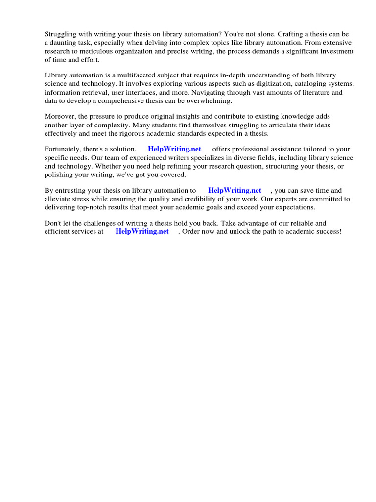 Thesis Help for Library Automation | PDF | Libraries | Automation