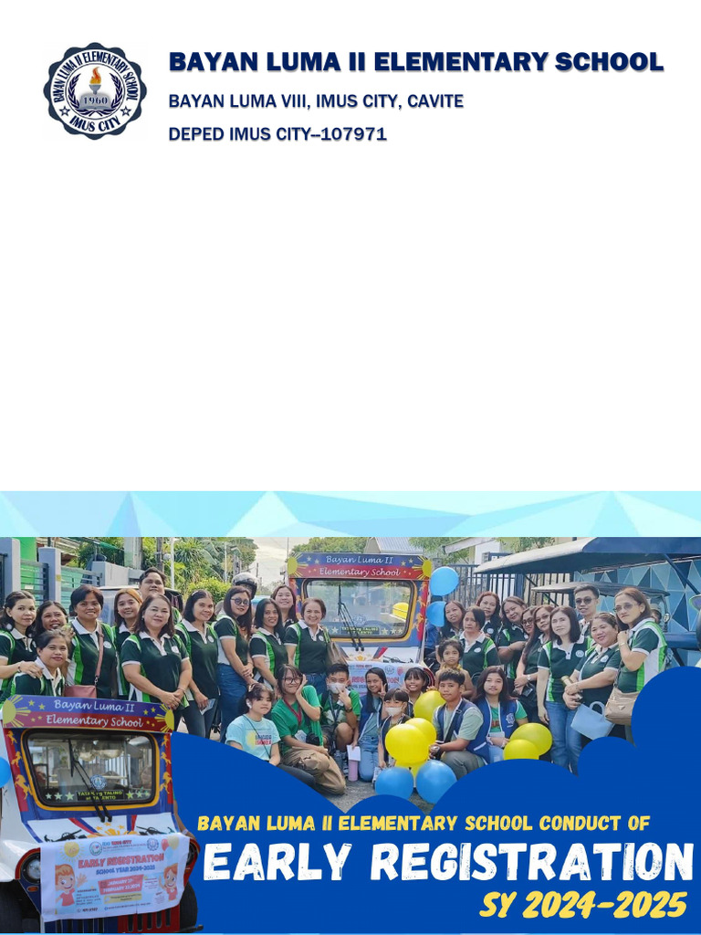 BL2 ES Narrative Report On The Conduct of Early Registration For SY 2024-2025 | PDF | Social ...