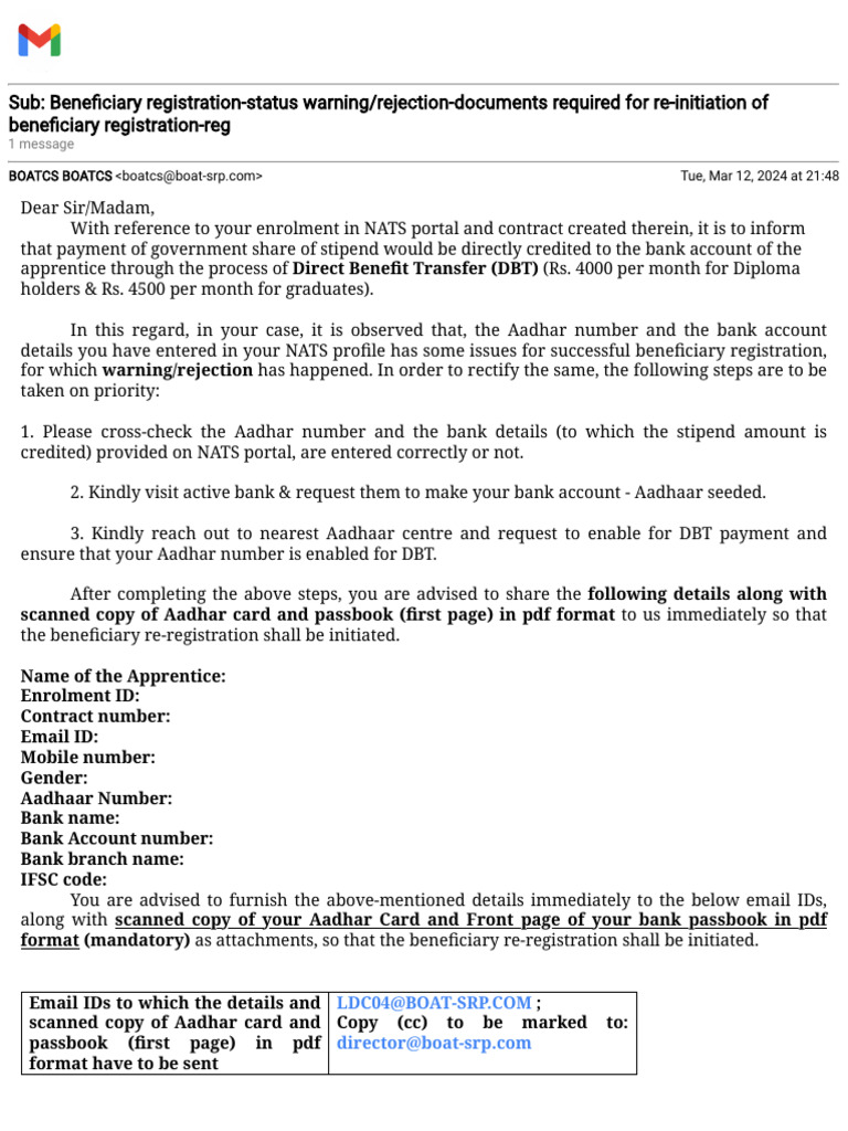 Beneficiary Registration Issues for NATS | PDF | Service Industries