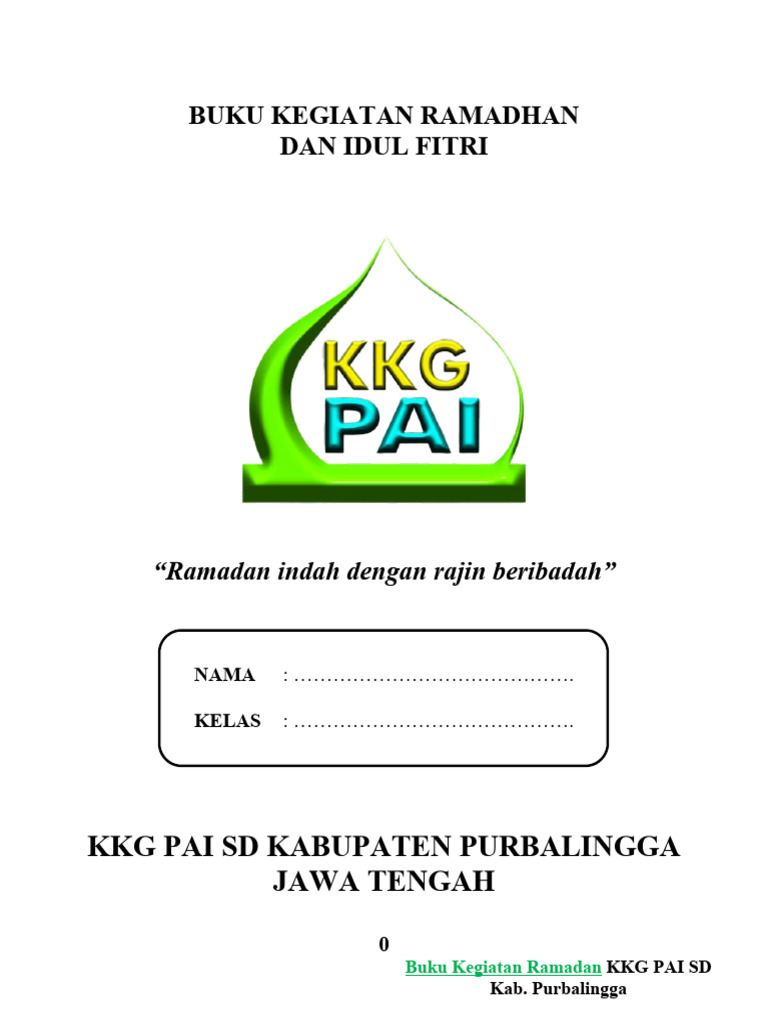 Buku Kegiatan Bulan Ramadhan KKG Pai SD Kab - Purbalingga | PDF