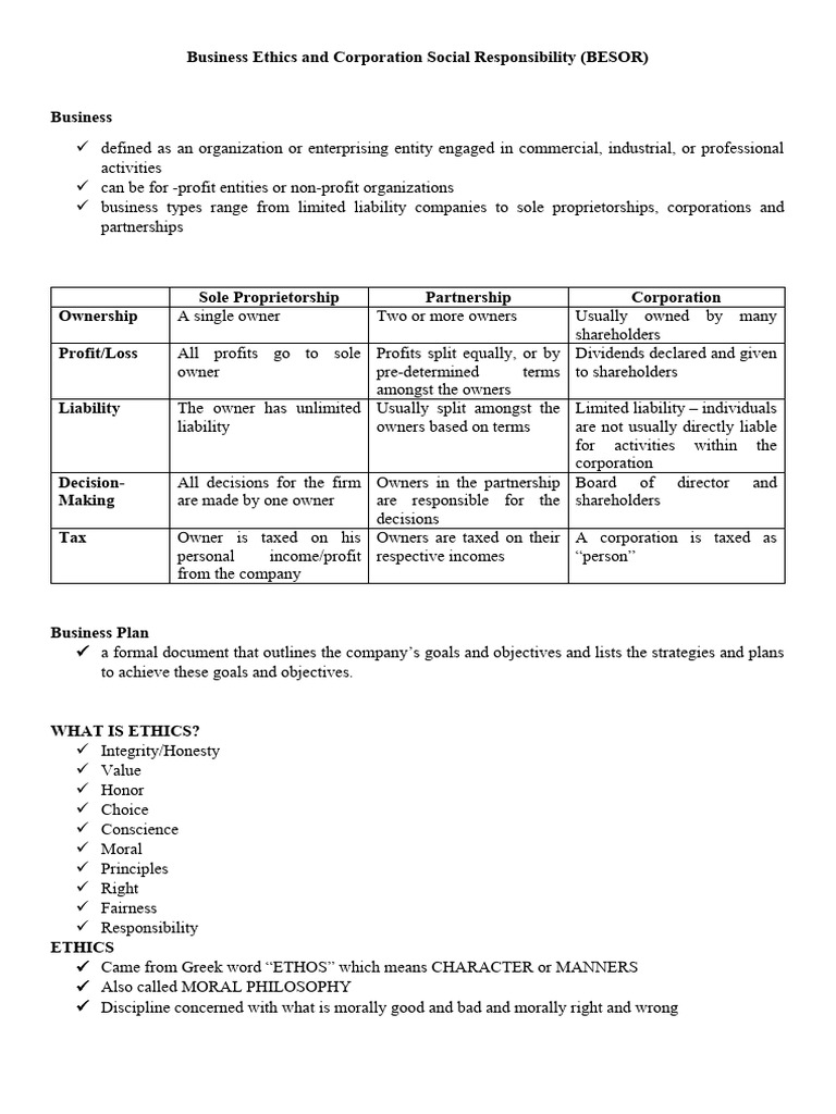 besor | PDF | Business Ethics | Corporations
