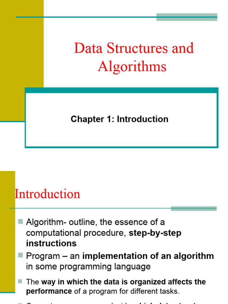 Chapter 1 Introduction Data Structures | PDF | Data Type | Data Structure Chapter 1 Introduction Data Structures | PDF | Data Type | Data Structure