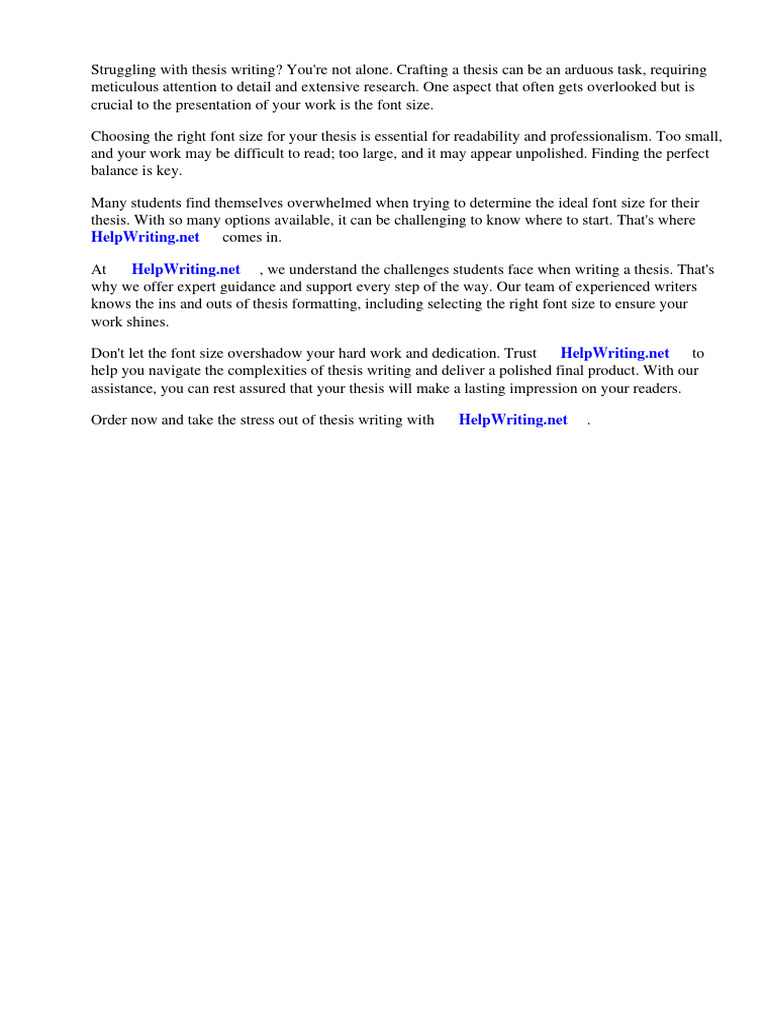 Font Size for Thesis Writing | PDF | Typefaces | Thesis