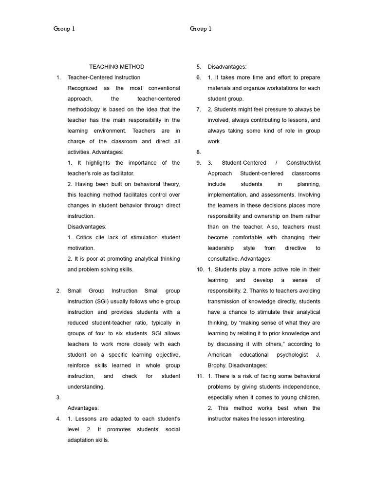 TEACHING METHOD | PDF | Teaching Method | Learning